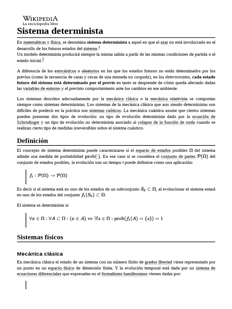 Sistema Determinista | PDF | Matemáticas Aplicadas | Física