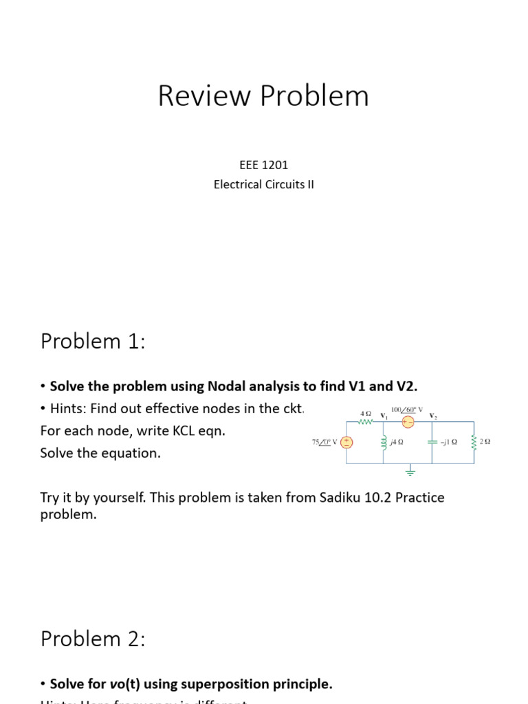 Lec01 - Review Problem | PDF