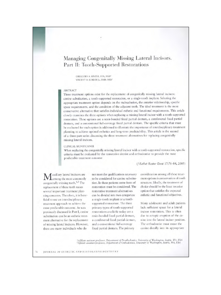 Kokich Missing Lats II | PDF