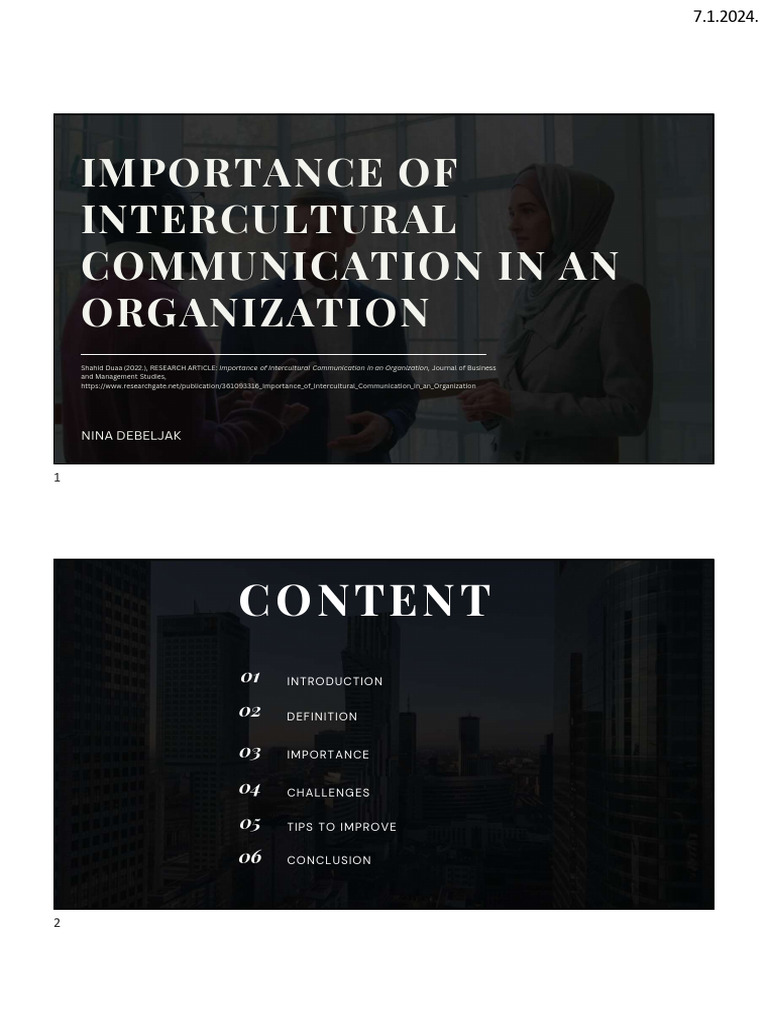 Importance of Intercultural Communication in An Organization | PDF ...