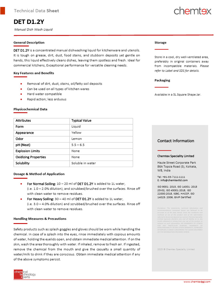 TDS - Det D1.2y - New | PDF