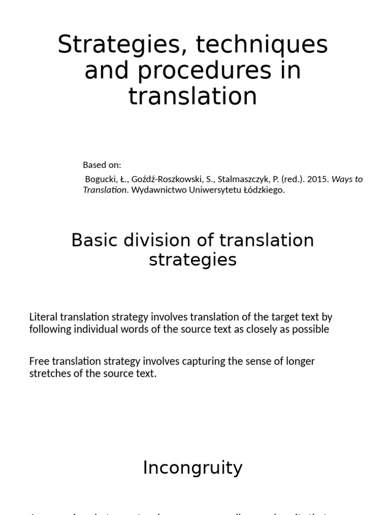 Translation Strategies and Techniques | PDF | Translations | Adjective