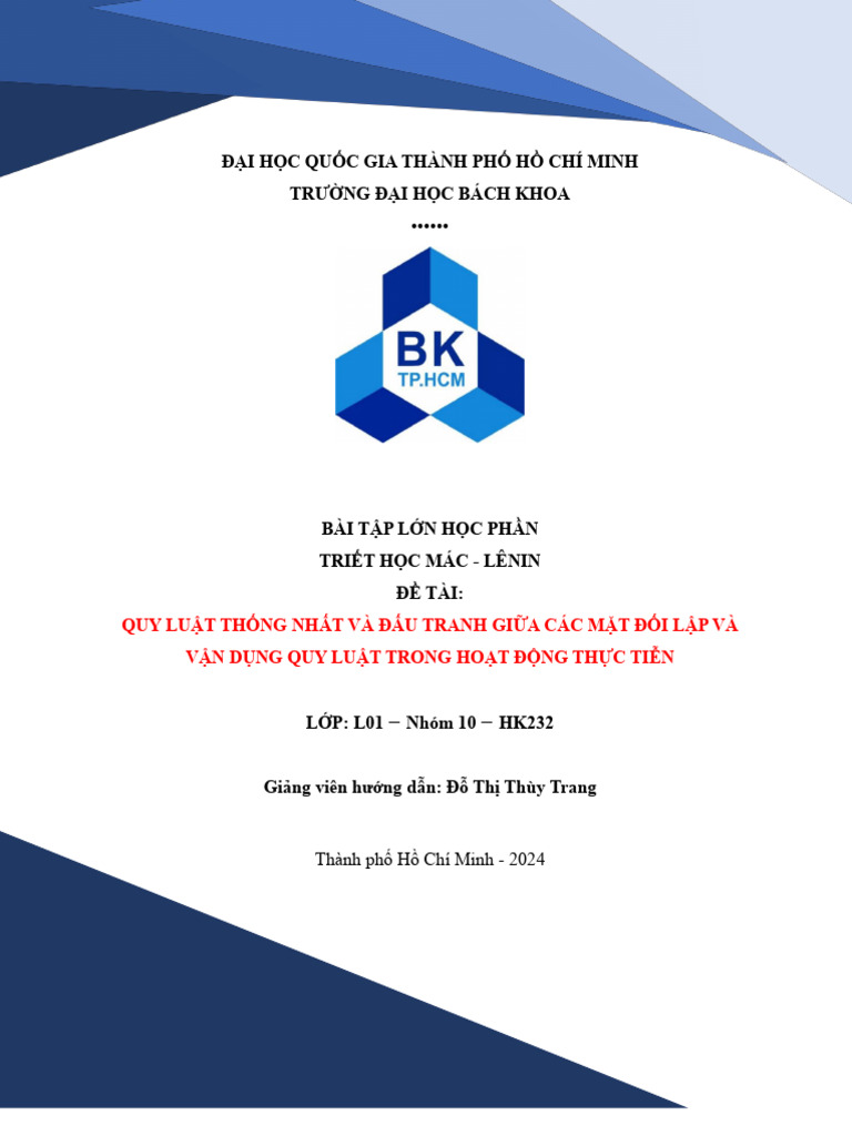 BTL TRIẾT-L01-Nhóm 10-CHỦ ĐỀ 3 | PDF