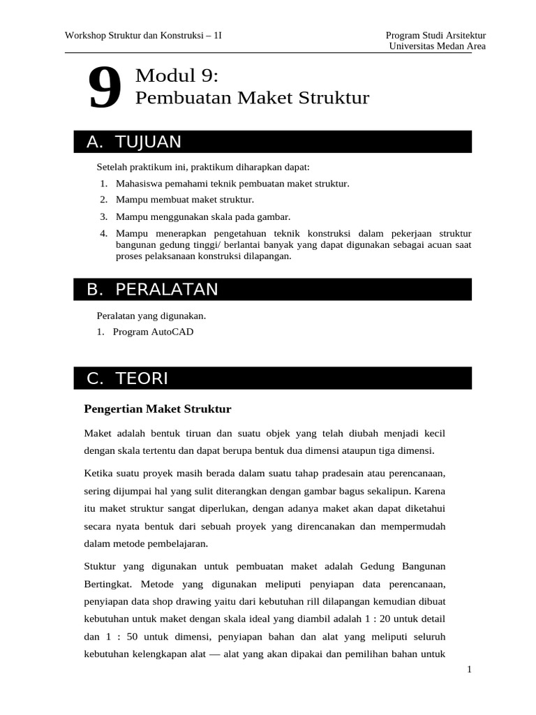 Modul 9 - Pembuatan Maket Struktur | PDF | Seni