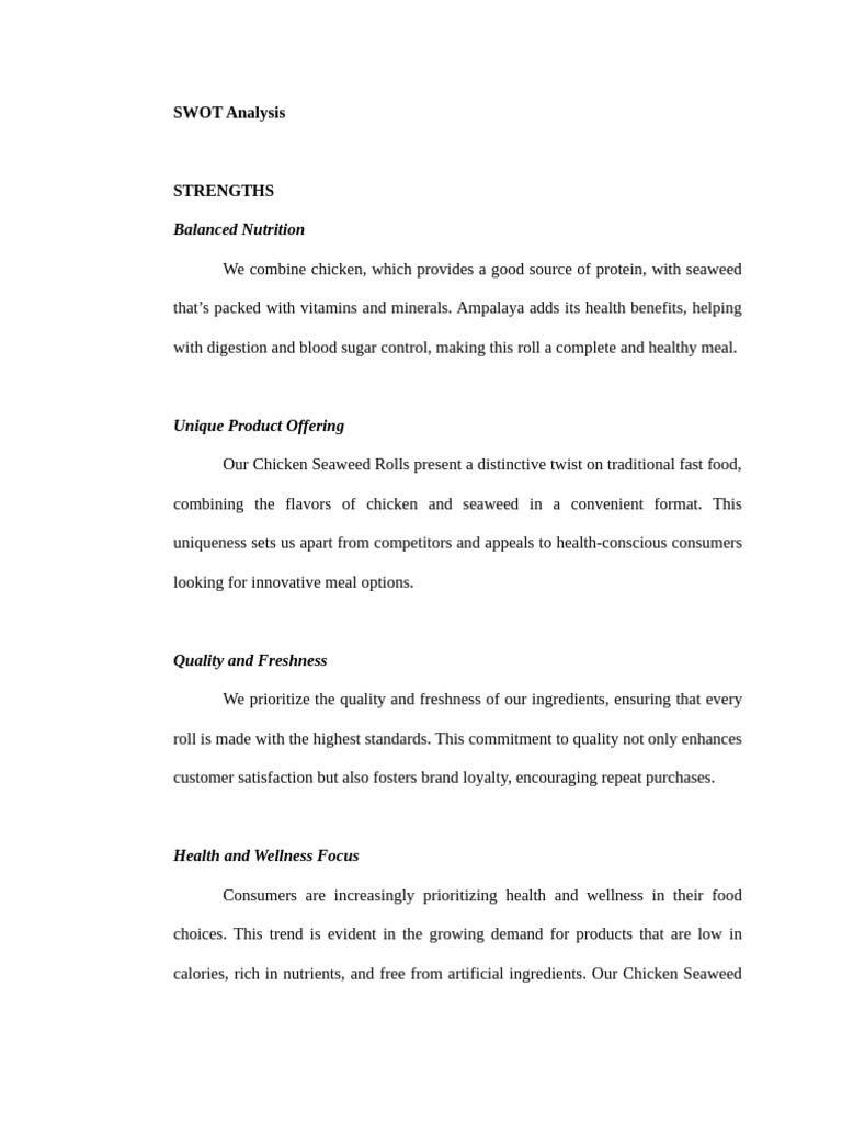 SWOT Analysis Chakento | PDF | Brand | Nutrition