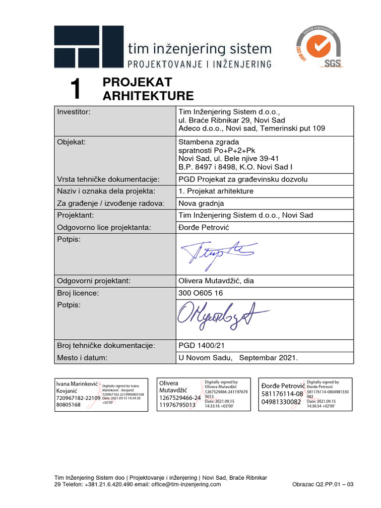 projekat-140021-PGD-01-ARH-DJP-OLM-IMK | PDF