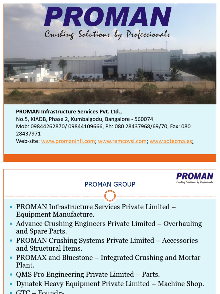 PROMAN Products For Cement Industry | PDF | Cement | Secondary Sector ...