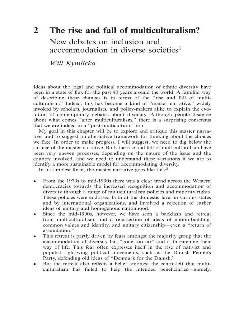 KYMLICKA. The Rise and Fall of Multiculturalism | PDF ...
