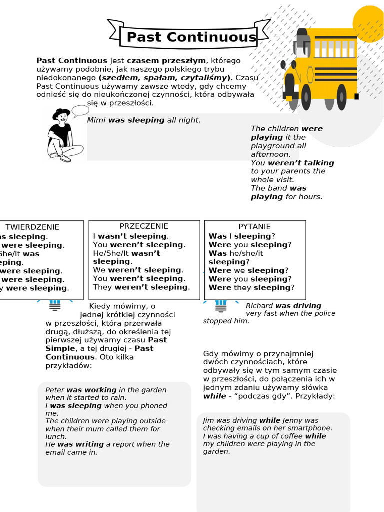 Mine - Past Continuous - Ćwiczenia Z Teorią | PDF | Linguistic ...