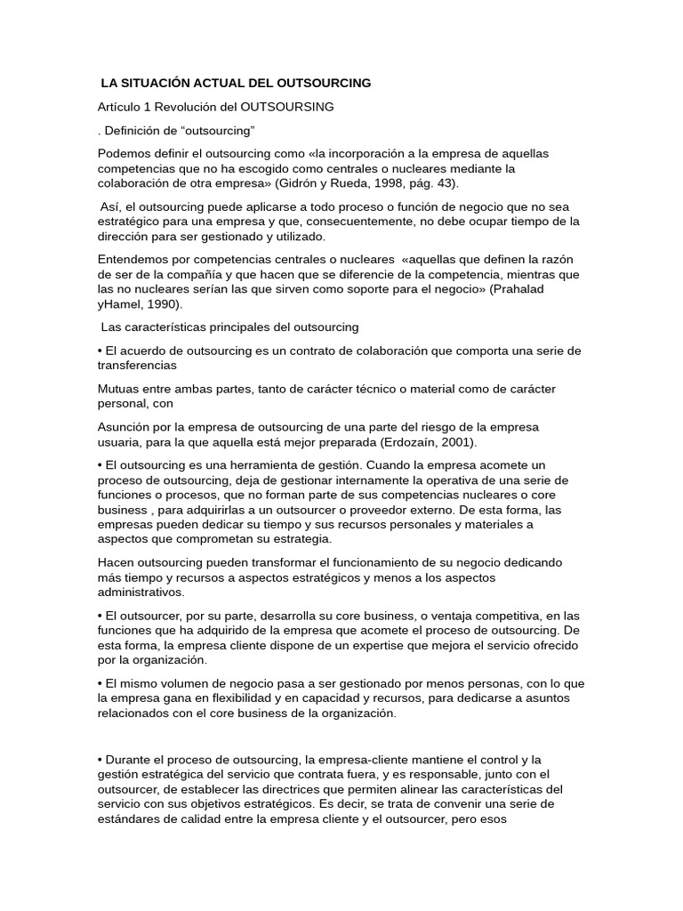 Guía Completa del Outsourcing | PDF | Outsourcing | Business