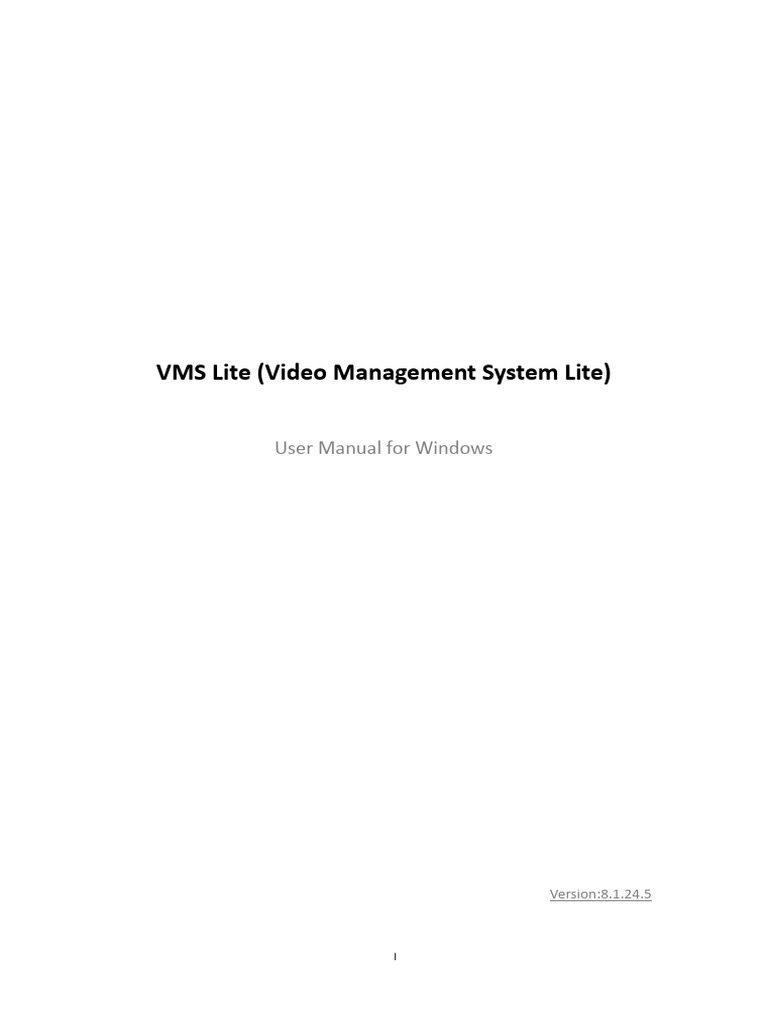 VMS Lite User Manual | PDF | Video | Password