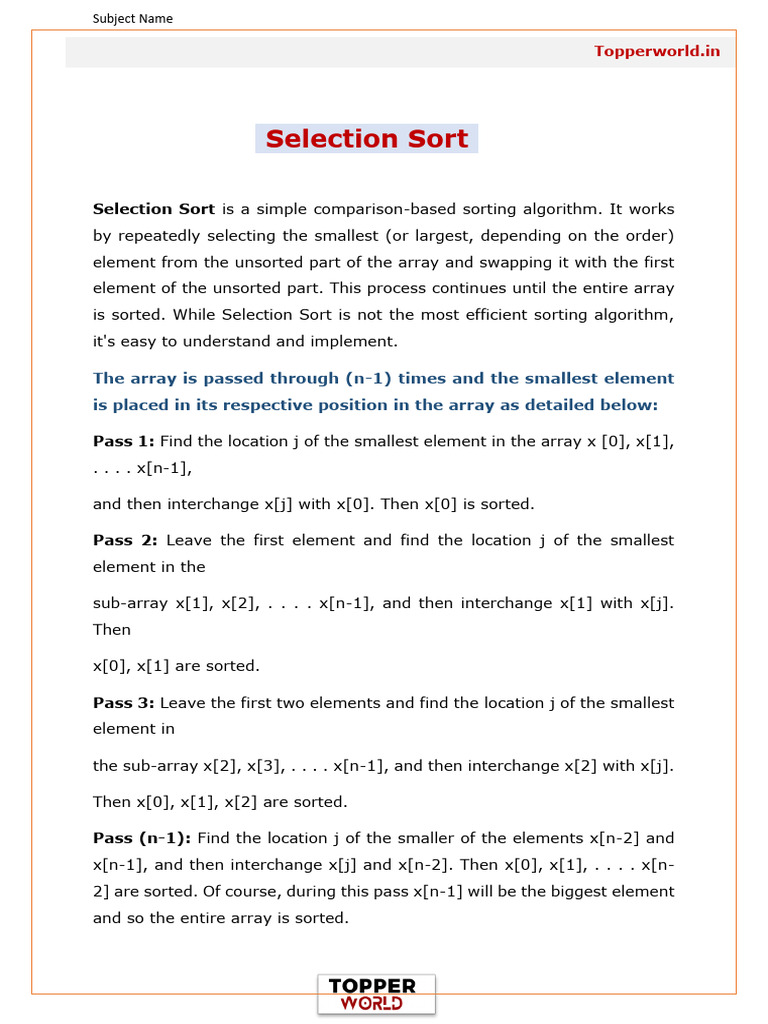 Selection-Sort 7 | PDF | Computing | Applied Mathematics