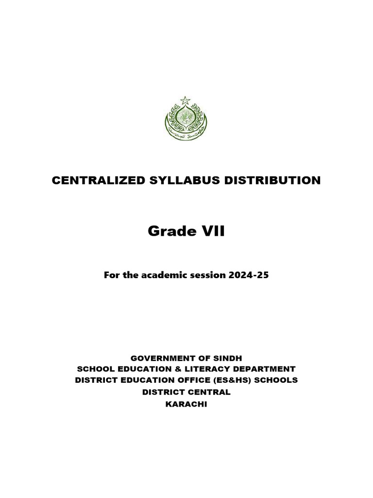 Centralized 7SD 2024-25 DEOCentral | PDF | Part Of Speech | Grammatical ...