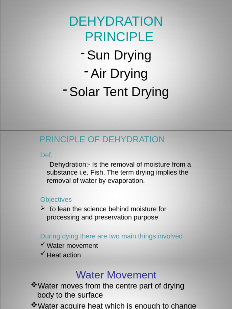 Lecture 2 - Principle of Dehydration | PDF | Water | Water Vapor