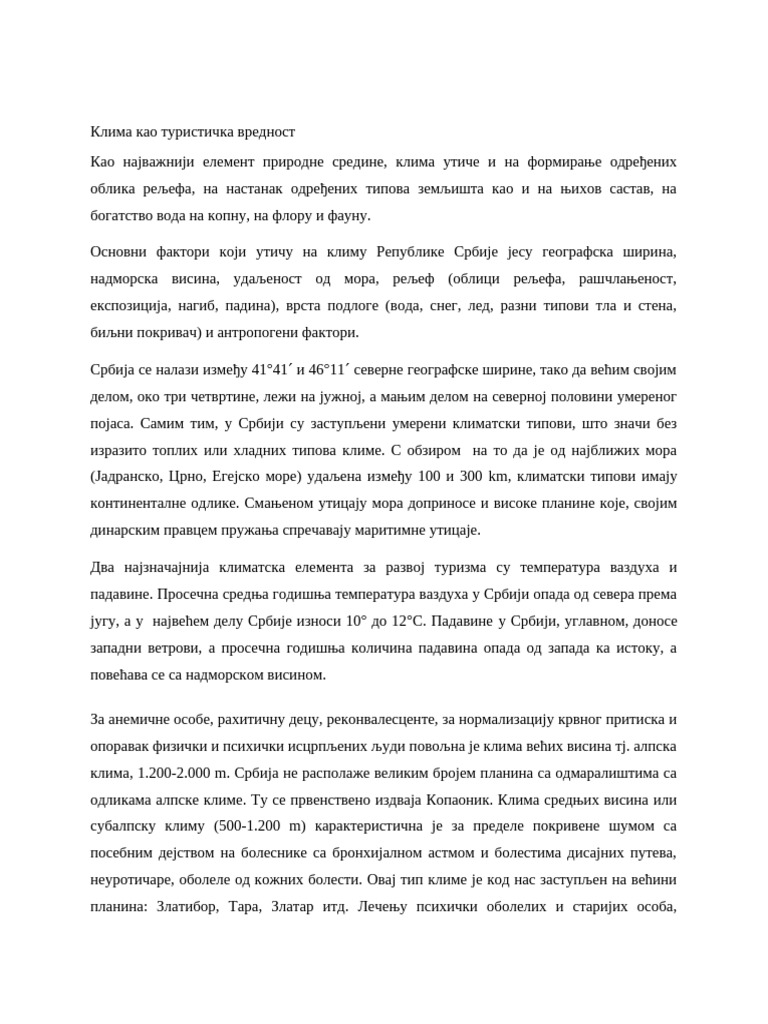 Klima I Vode Srbije | PDF
