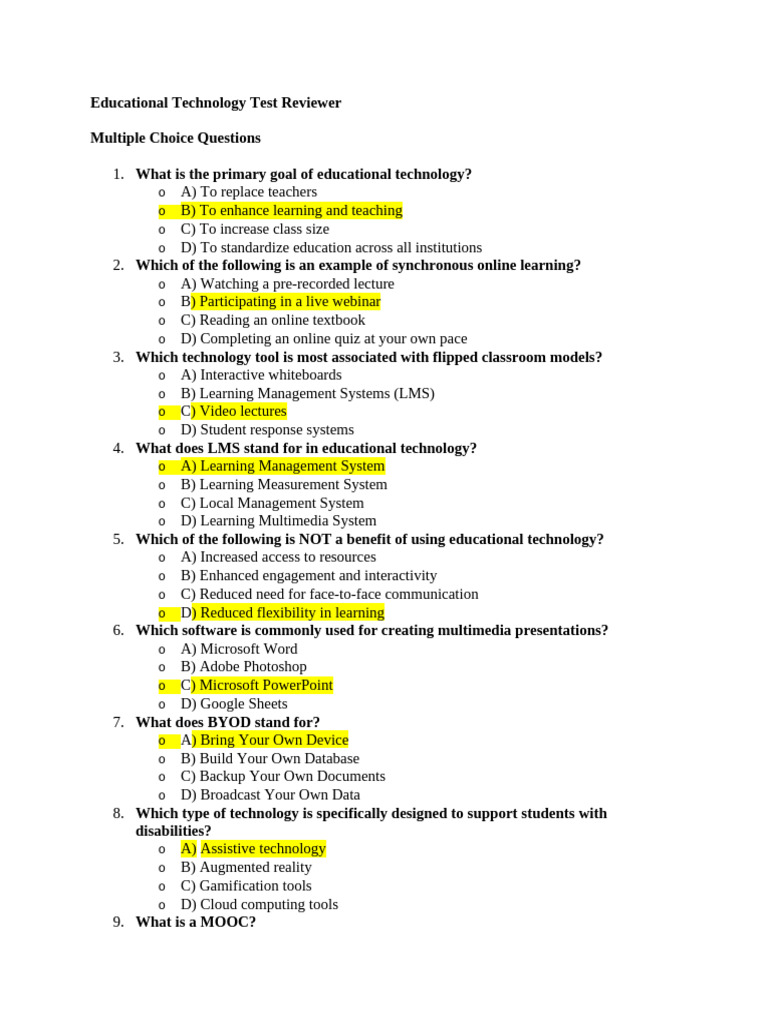 Principles of Teaching Test Reviewer | PDF | Educational Technology ...