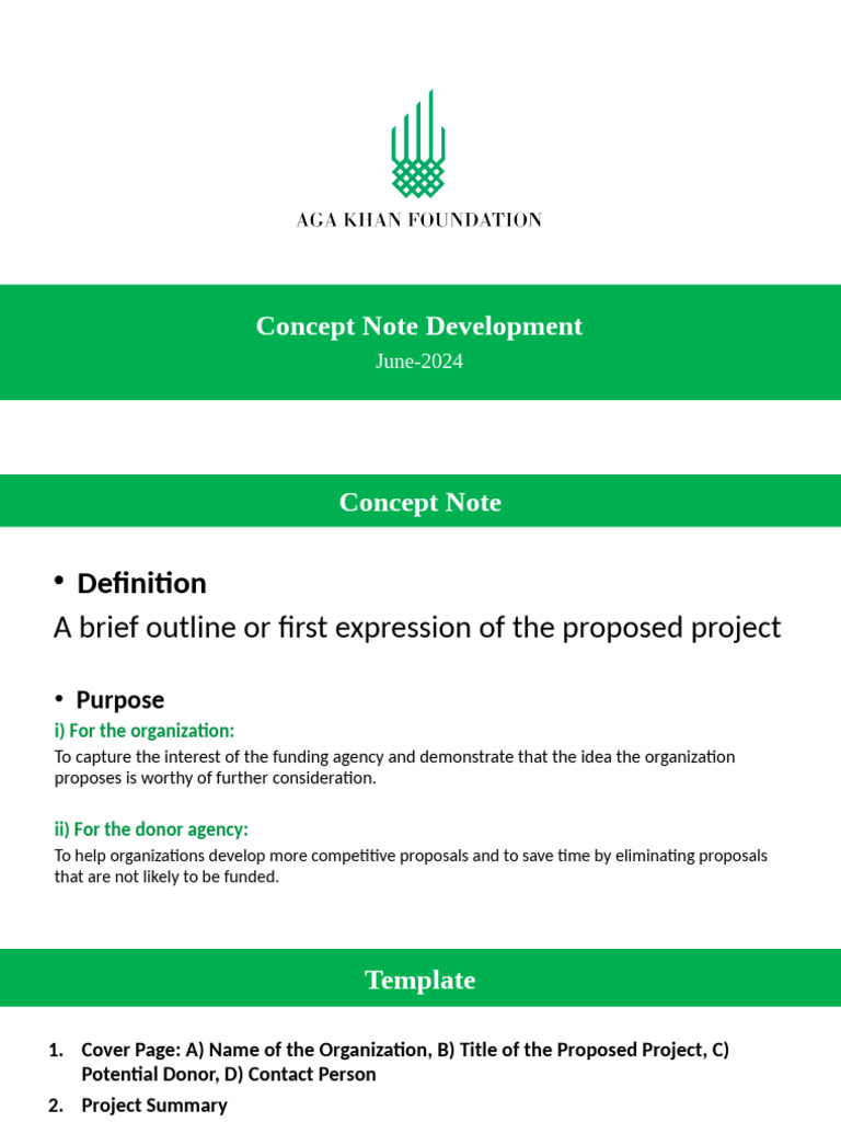 Concept Note Development Presentation | PDF | Project Management | Goal