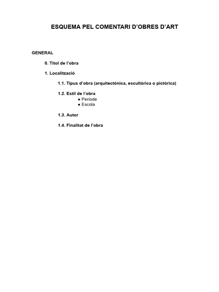1 - 4 - Esquema Comentari D'obra D'art | PDF