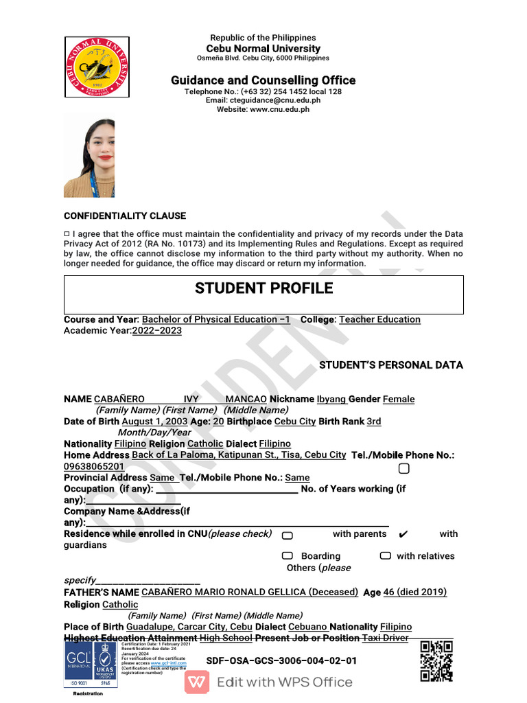 Student Profile: Ivy Cabañero | PDF