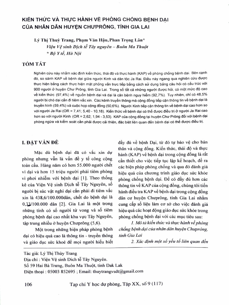 KAP Rabies ChuProng GiaLai | PDF | Vietnam