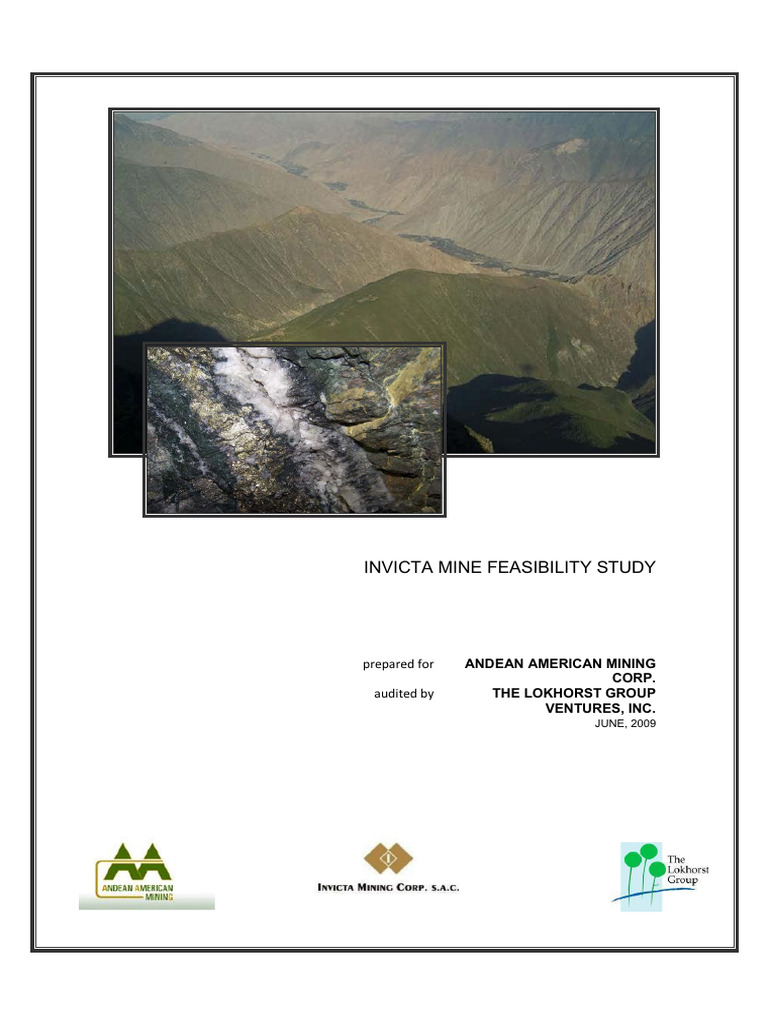 Invicta Mine Feasibility Study: Prepared For Audited by | PDF | Mining | Ore