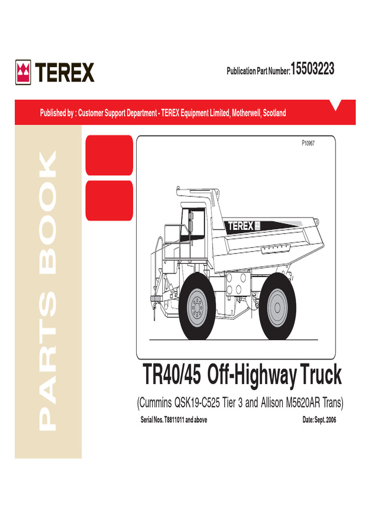 TEREX TR45 Parts Manual | PDF | Washer (Hardware) | Books