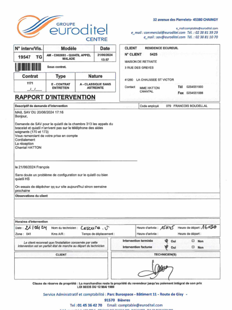 Rapport D'intervention | PDF