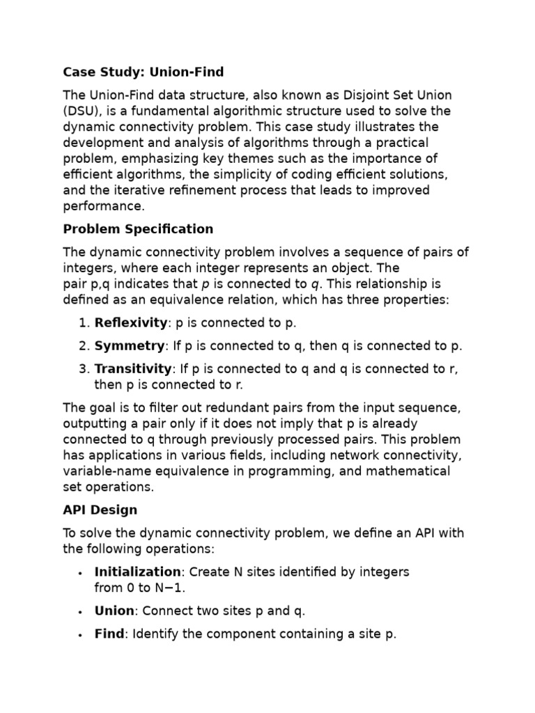 Union Find | PDF | Time Complexity | Algorithms Union Find | PDF | Time Complexity | Algorithms