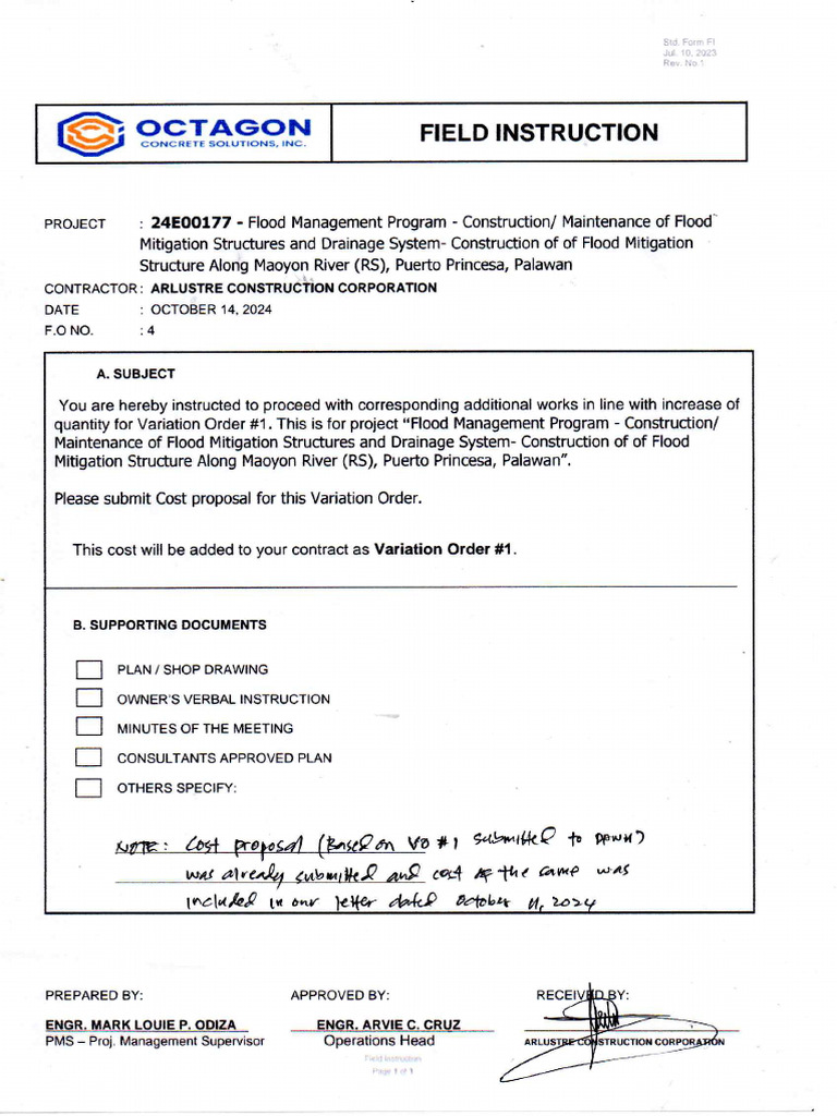 Field Instruction | PDF