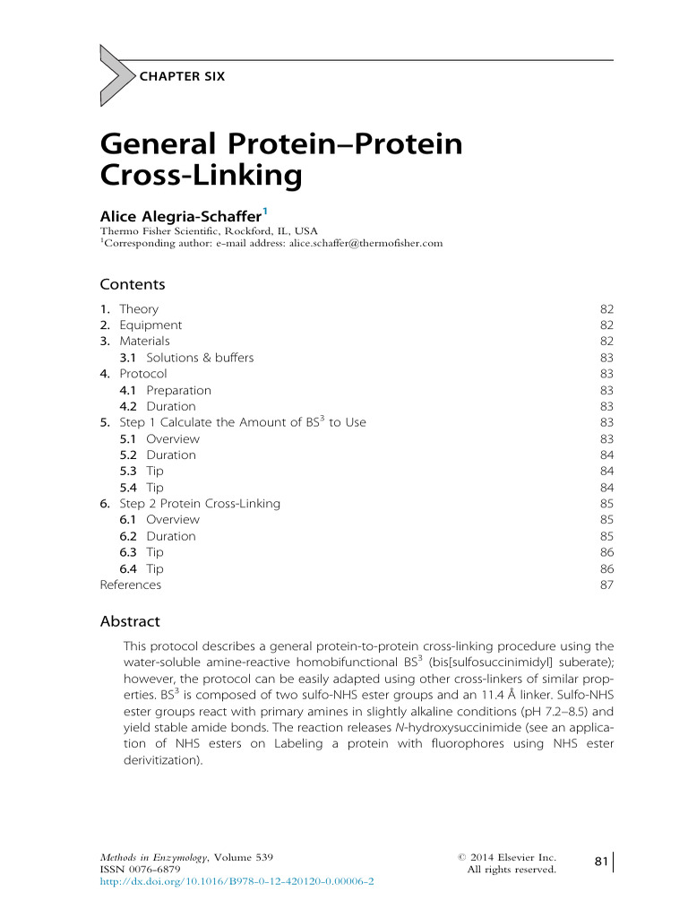 Protein-Protein Cross-Linking Protocol | PDF | Buffer Solution | Cross Link