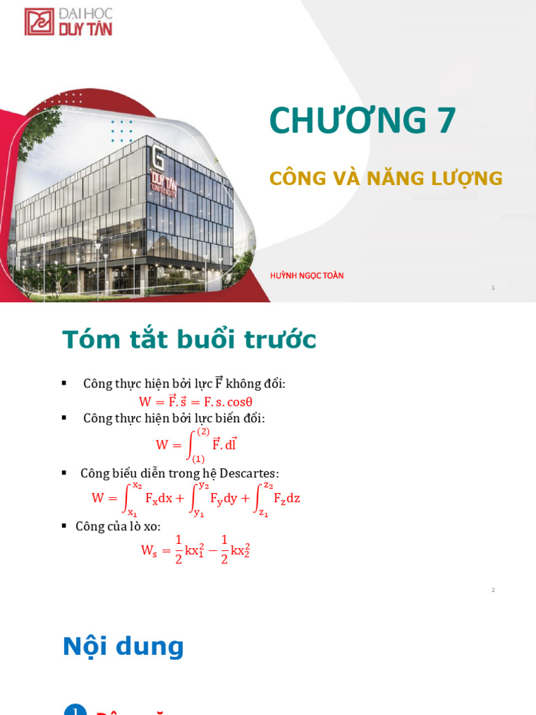 PHY 101 - Vat Li Dai Cuong A1 - Tieng Viet - 2024S - Lecture Slides - 8 | PDF