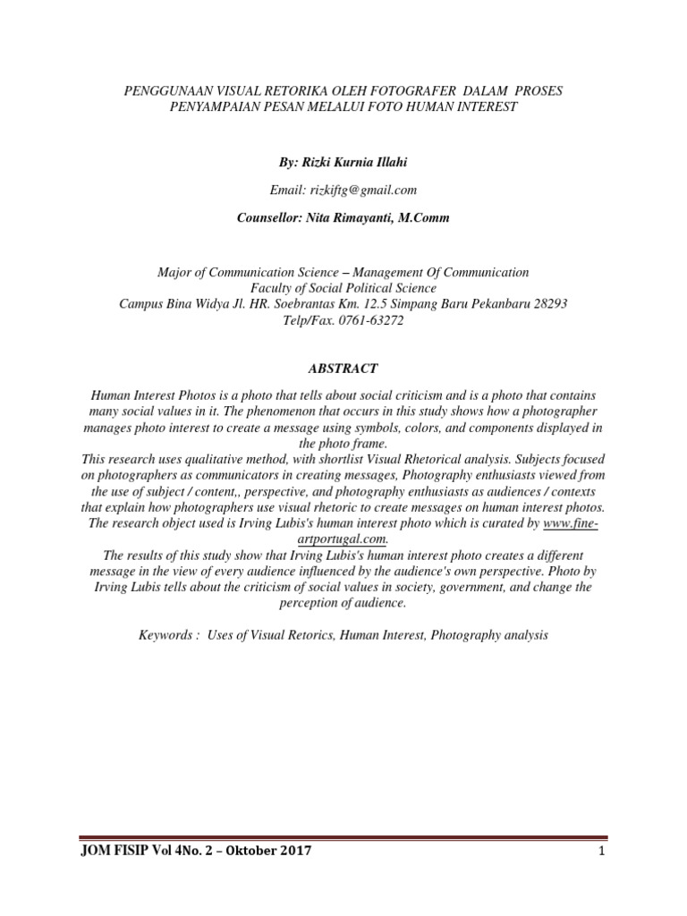 Retorika Visual dalam Foto Human Interest | PDF | Ilmu Sosial