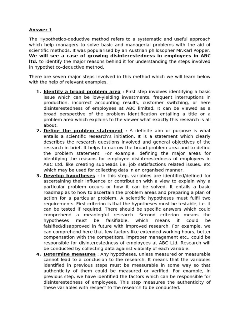 Hypothetico-Deductive Method Steps | PDF | Experiment | Scientific Method