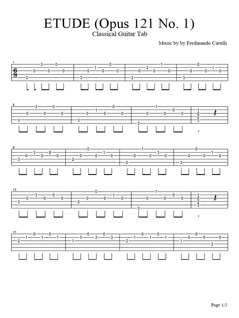 Etude Op 121 No1 Carulli CG | PDF