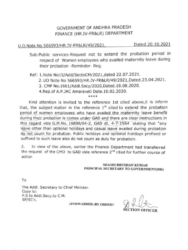 Maternity Leave Clarification For Probation Declaration | PDF