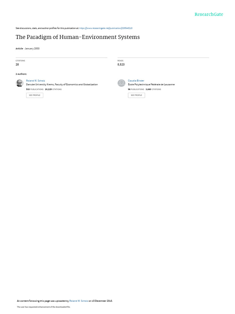 Human-Environment Systems Analysis | PDF | Cholera | Gaia Hypothesis