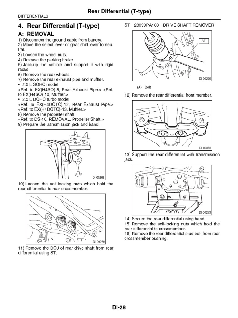 Rear Differential (T-type) Guide | PDF | Gear | Axle