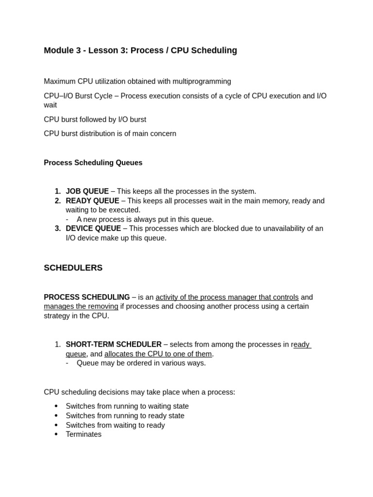 Reviewer Os Pdf Scheduling Computing Process Computing