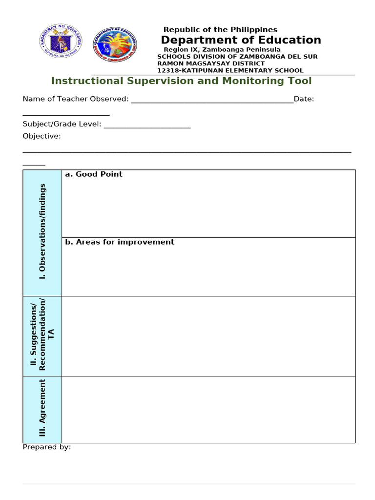 CID-M&E Form 1 | PDF