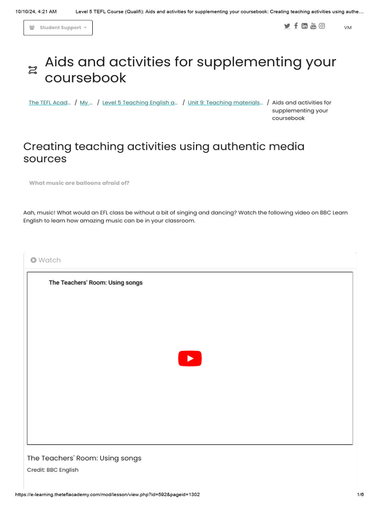 Chap 9 Music Tefl | PDF | Reading Comprehension | Human Communication