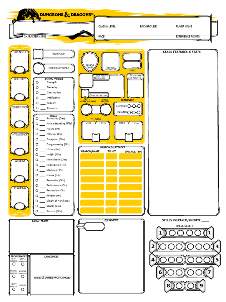 Character Sheet V8 | PDF | Role Playing Games | Role Playing Video Games