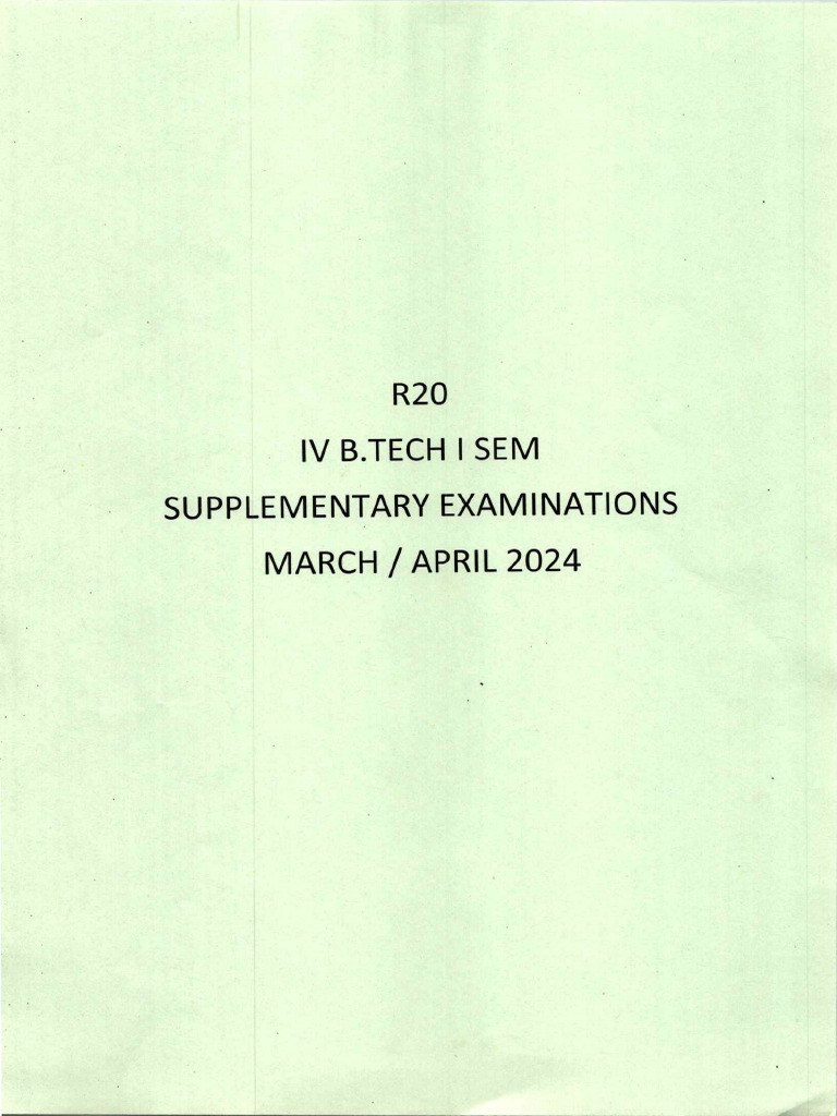 r20 IV B.tech I Sem Supple End Examination Question Papers March 2024 | PDF