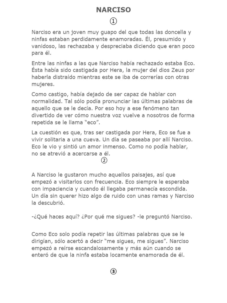 La trágica historia de Narciso y Eco | PDF