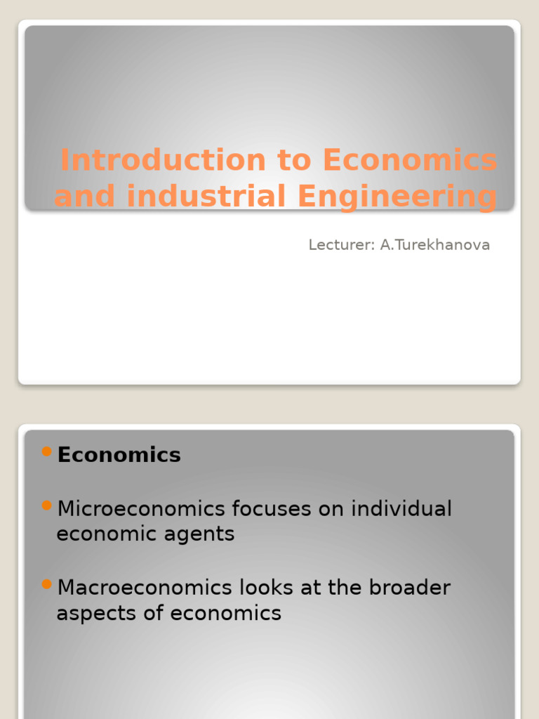 Leture 1 Intro To Economics & IE | PDF | Economics | Macroeconomics