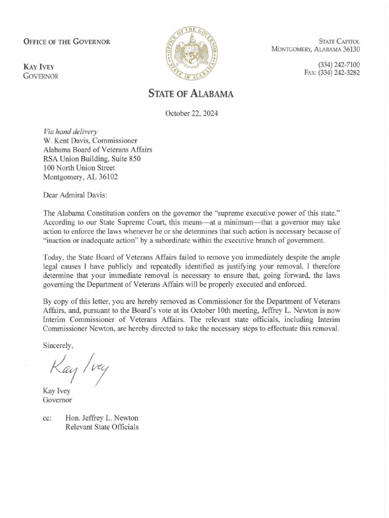 2024-10-22 GKI Letter To Kent Davis | PDF