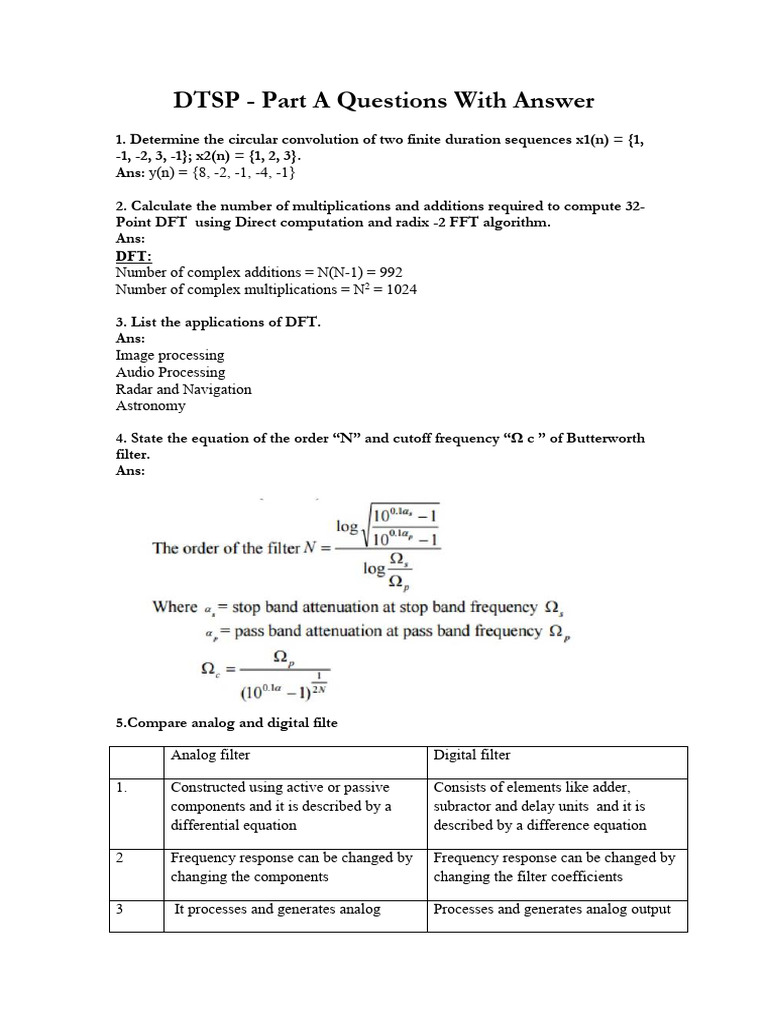 DTSP_CIA1-TwO Mark | PDF