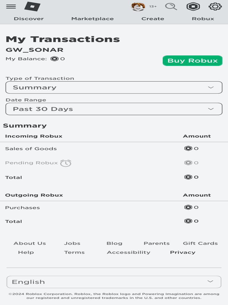 My Transactions - Roblox | PDF