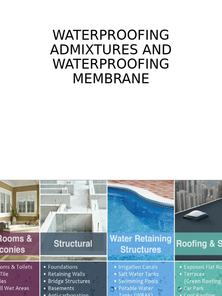 Waterproofing Admixtures & Membranes | PDF