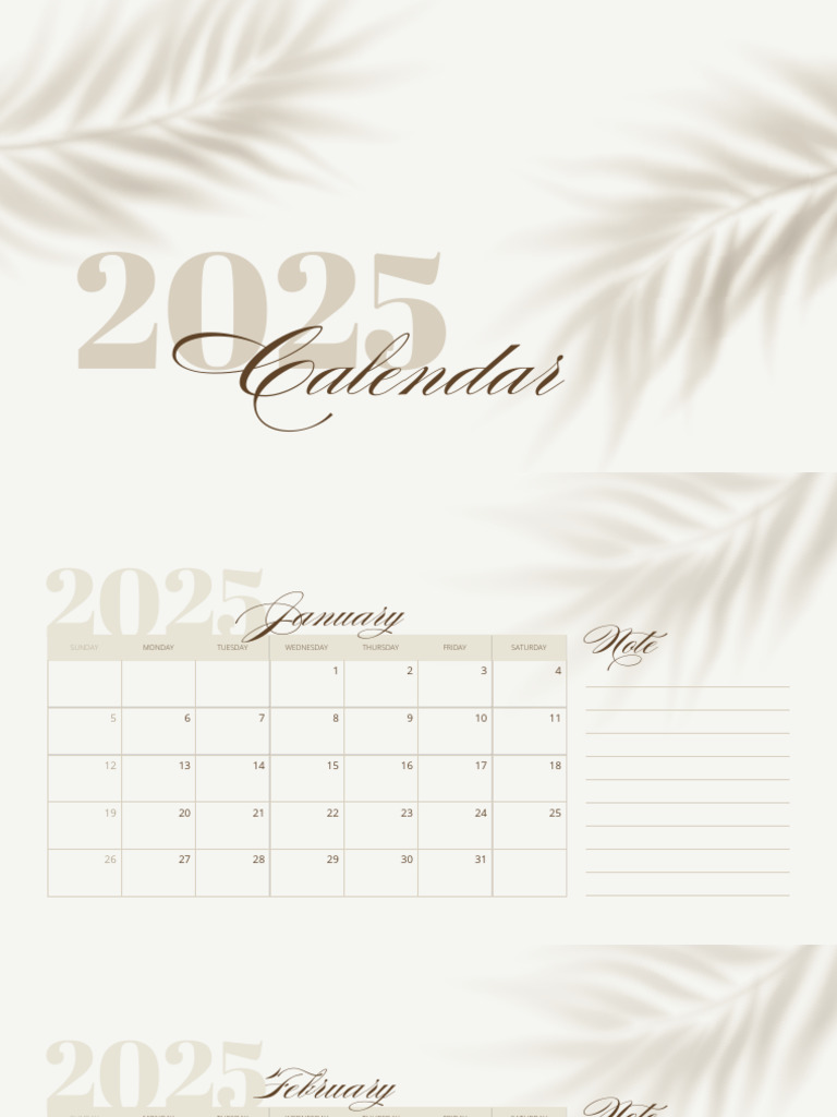 2025 Monthly Calendar Overview | PDF
