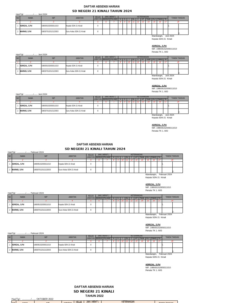 Daftar Hadir TPP 2024 | PDF